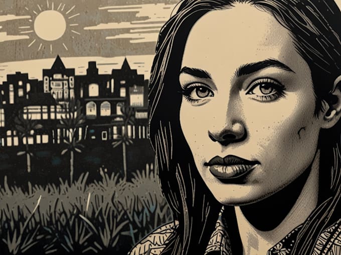 Create a custom portrait in linocut style by Muststery | Fiverr