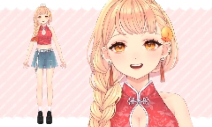 Design 2dvtuber model live 2d rigging for vtube studio for live ...