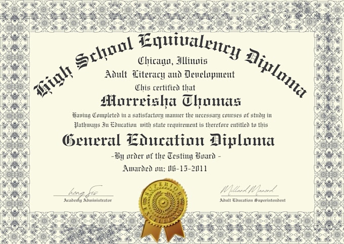Design diploma certificate, ged certificate, transcript, voucher by ...