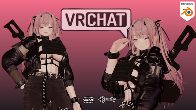 Create custom vrchat avatar, vrc character, rig 3d vtuber model, anime ...