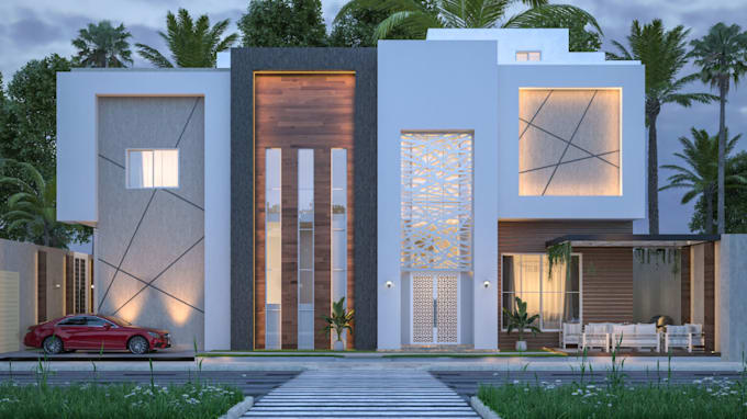 Render enscape exterior dwg floor plan,3d architecture walkway artistic ...