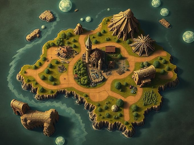 Create vector map illustrations map design board maps for games and ...