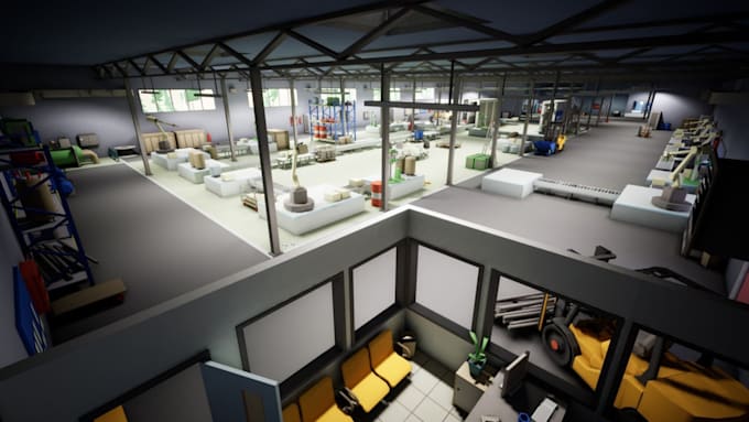 Create 3d factory, 3d warehouse, 3d gas plant, industrial facility ...