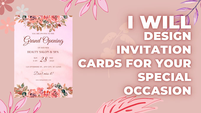 Design invitation cards for your special occasion by Noreen278 | Fiverr