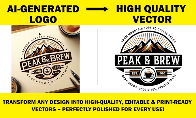 Fix, edit and redraw your ai logo design by Rida_inaam | Fiverr