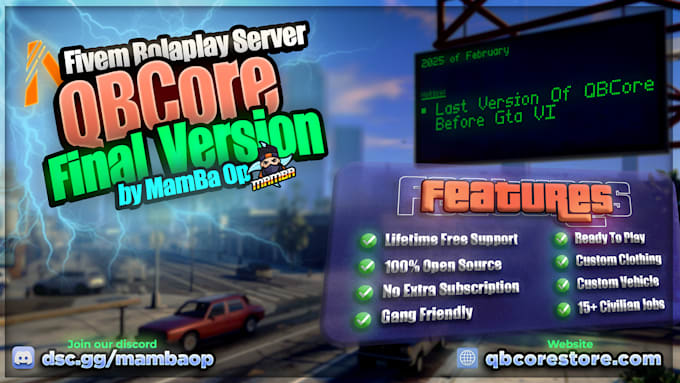 Create or modify your fivem qbcore server by Mamba318 | Fiverr