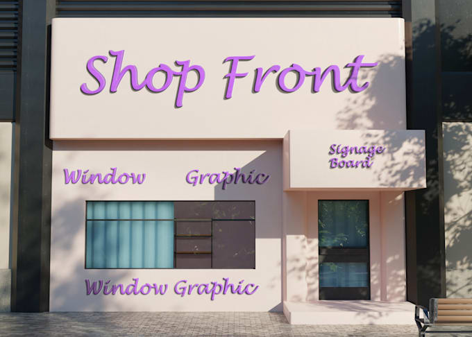 Do creative shopfront, window graphics, storefront, billboard or ...