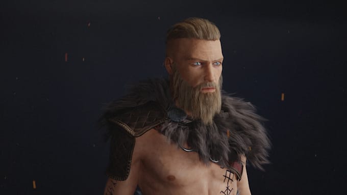 Optimized poly 3d character, asset, armor, pbr texture, skin rig, uv ...