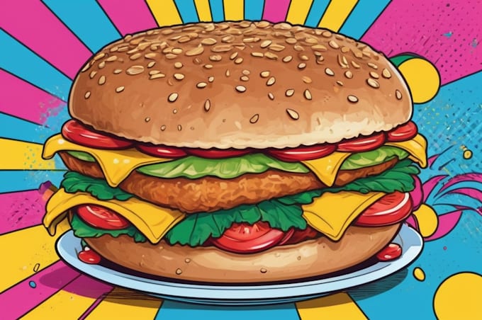 Design food pop art of your food pop art by Kishanaves | Fiverr