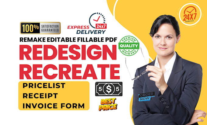 Redesign, recreate quotation receipt invoice form, make editable ...