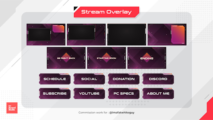 Design custom overlay stream vtuber twitch youtube kick overlays ...