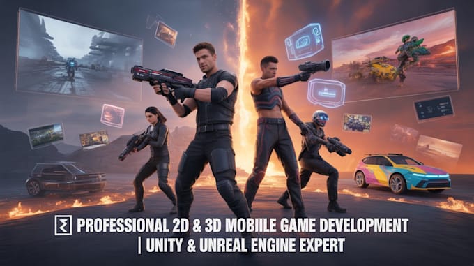 Do mobile game development in 3d or 2d using unity and unreal engine by John_shanks | Fiverr