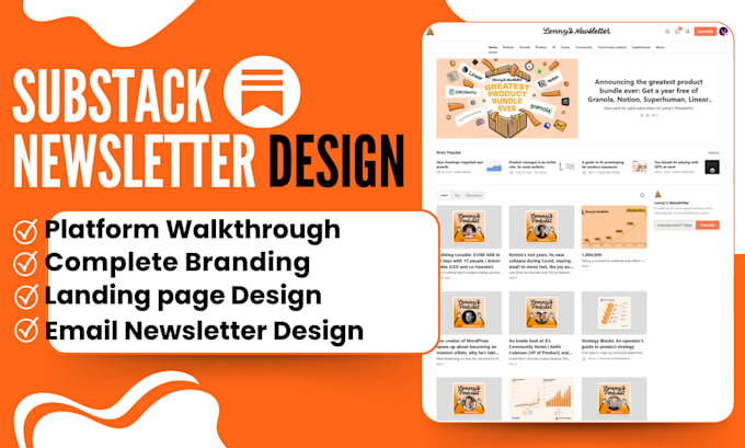 Coach you through substack, do your substack newsletter, make substack branding by Ellio_lillane ...