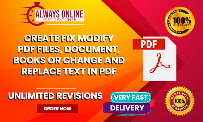 Create fixing pdf files, document, books or change and replace text in pdf by Bretly_67 | Fiverr