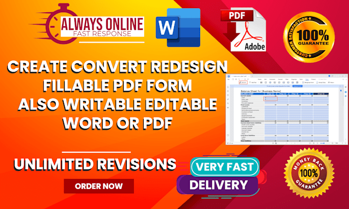 Create convert redesign fillable pdf form also editable fillable pdf or ...