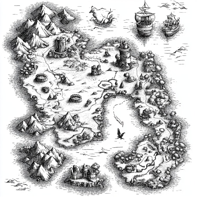Draw your fantasy map by Zoey_young30 | Fiverr