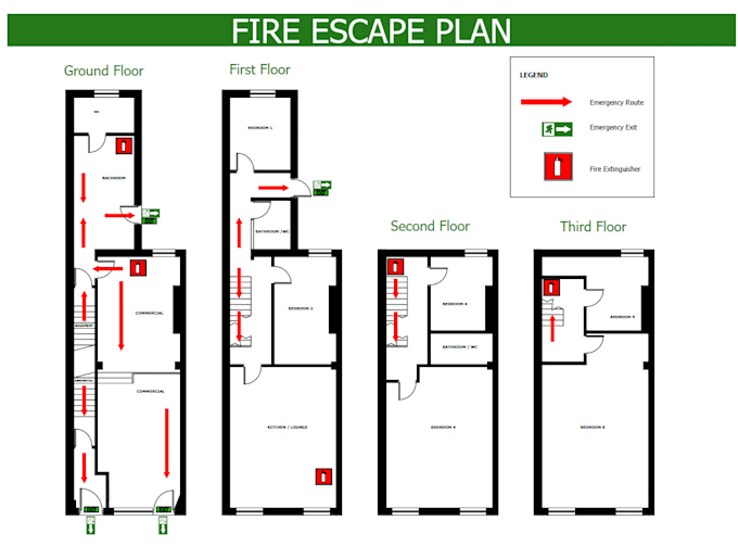 Create fire escape plans by Spacialreality | Fiverr