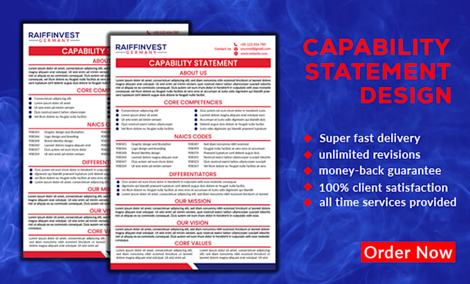 Create a professional capability statement design by Wahidaj24 | Fiverr