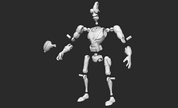 Create 3d articulated character 3d print character 3d sculpting for 3d ...