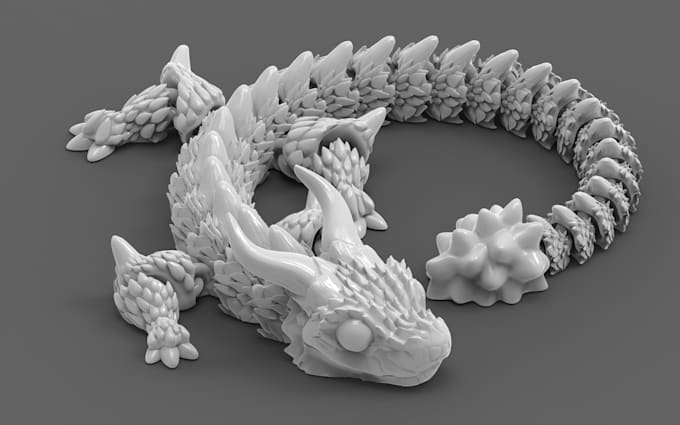 Create 3d articulated dragon character 3d sculpting 3d painting 3d printing by Warlords_prinnt ...