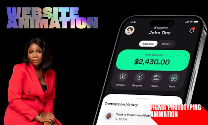 Make figma app ui ux design web animation figma prototype website animation by Mary_codes360 ...
