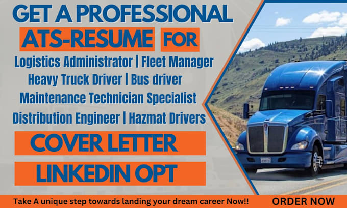 Write resume for heavy truck driver logistics supply chain manager ...