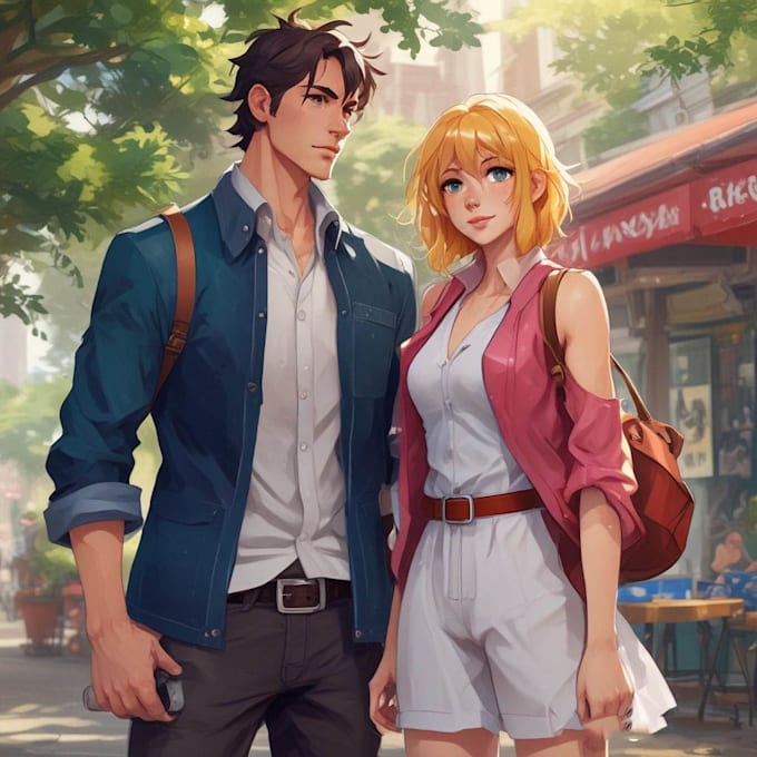 Make a anime couple character art for you by Zack_arias | Fiverr