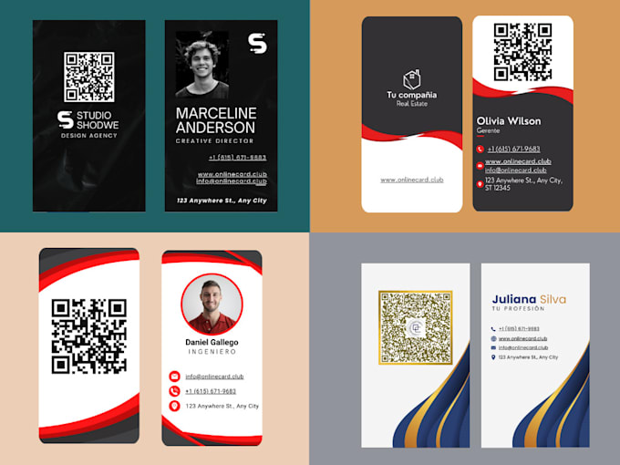 Design a smart digital business card with qr code for instant contact ...