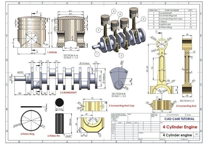 Do technical drawing, line drawing, 2d drawing by Usama_1221 | Fiverr