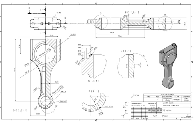 Create technical drawings for manufacturing by Naderhoyw | Fiverr