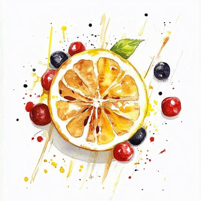 Create amazing watercolor food illustrations by Gueramur | Fiverr