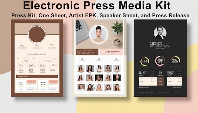 Design brand kit, speaker sheet, ein, press and media kit, one sheet, artist epk by Laurent ...