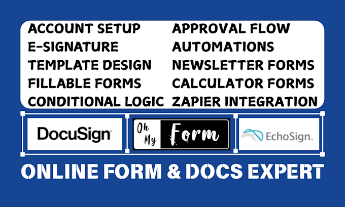 Convert pdf to fillable esignature template docusign ohmyform echosign ...