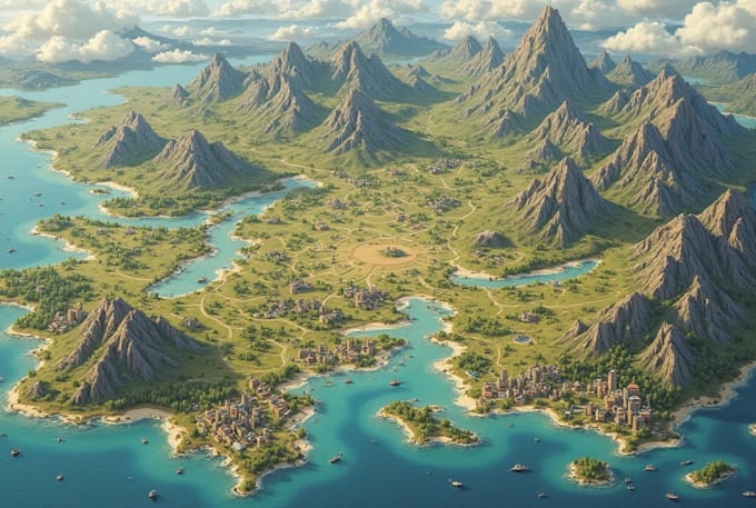 Draw beautiful map in vector illustration by Tichinhornton | Fiverr