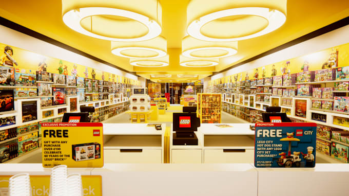 Create 3d shopping mall,grocery store interior,retail shop,supermarket ...