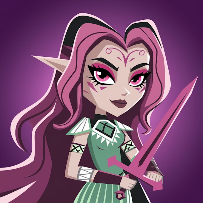Draw you a fantasy character, portrait, cartoon by Martearter | Fiverr