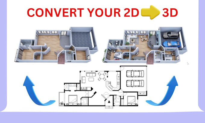 Convert 2d to 3d floorplan with quick turnaround by Fabrizo_3dg | Fiverr