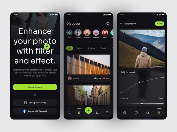Develop camera app, photo editing app, video editing app, face ...