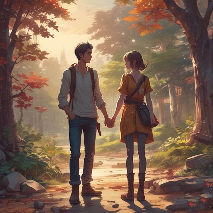 Make a anime couple character art for you by Pattimeh | Fiverr