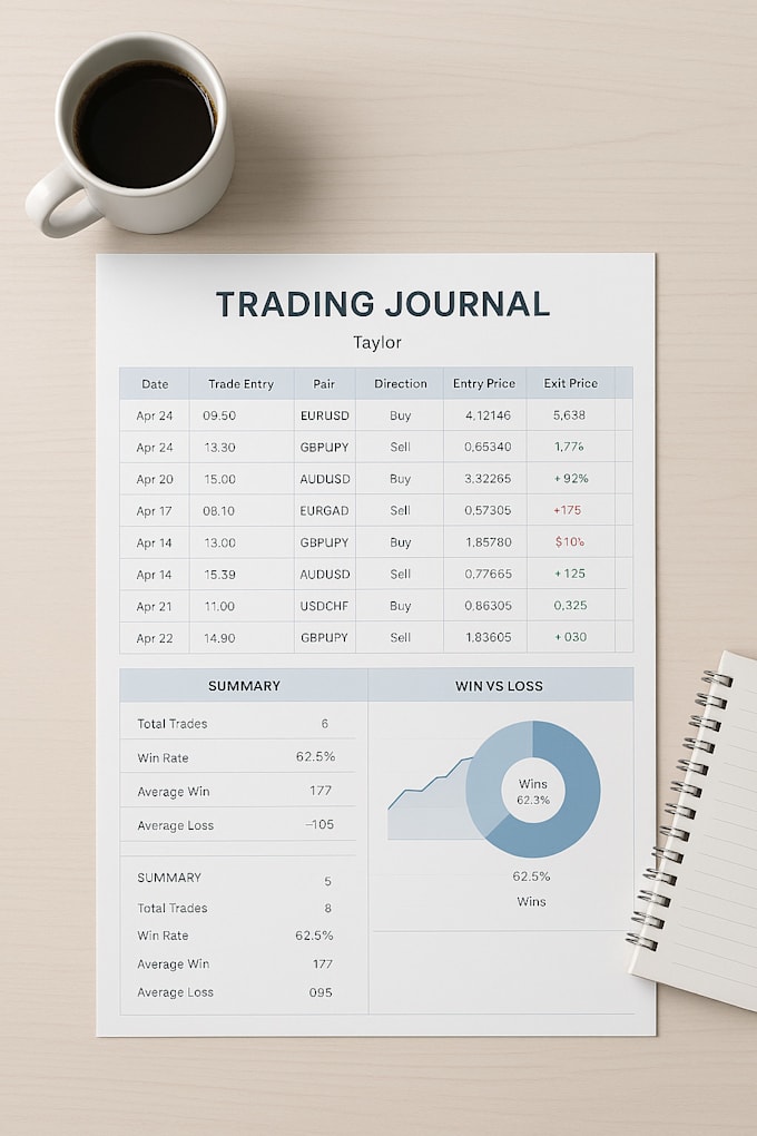 Create a professional forex trading journal by Taylorab1 | Fiverr