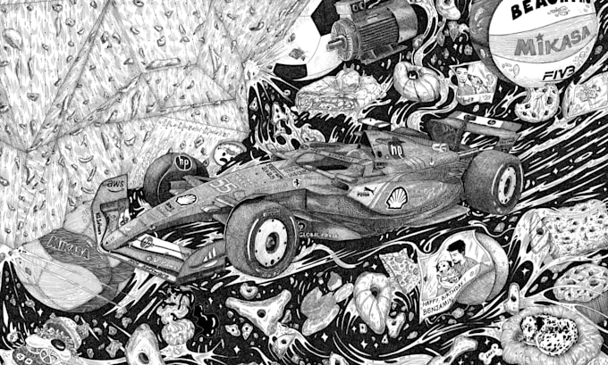 Create a hand drawn car line illustration with ink and pen by Ninazh1 ...