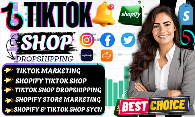 Setup tik tok shop, tik tok shop dropshipping, tiktok order fulfilment and ads by Elisa_john_1ok ...