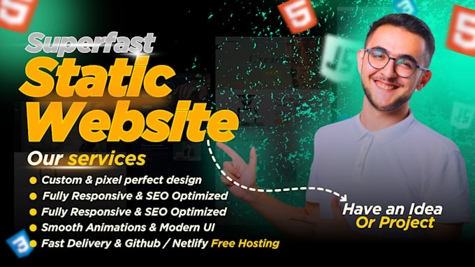 Create a fast and responsive static website by Kodebird | Fiverr