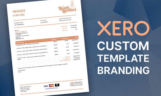 Design xero invoice design, xero setup, xero custom invoice templates ...