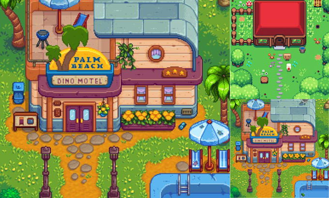 Do top down pixel art tile set rpg game assets tile map sprites sprite ...