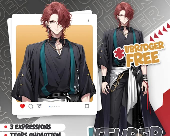 Live2d vtuber model,vroid,vrchat,pngtuber,vbridger,steampunk,anime ...