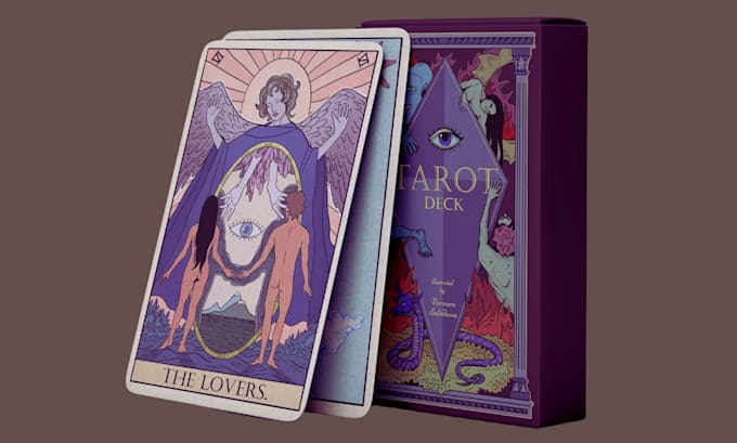 Design custom deck of tarot, zodiac, oracle playing cards trading card ...