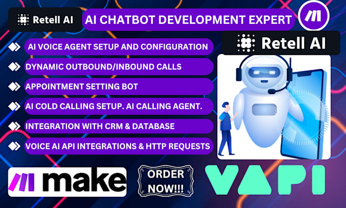 Build retell ai voice agent, vapi ai calling agent, ai cold calling, retell vapi by Yeesey | Fiverr