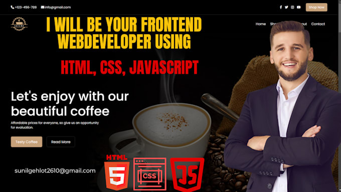 Create a coffee shop website using html, css and javascript by Imsunil18 | Fiverr