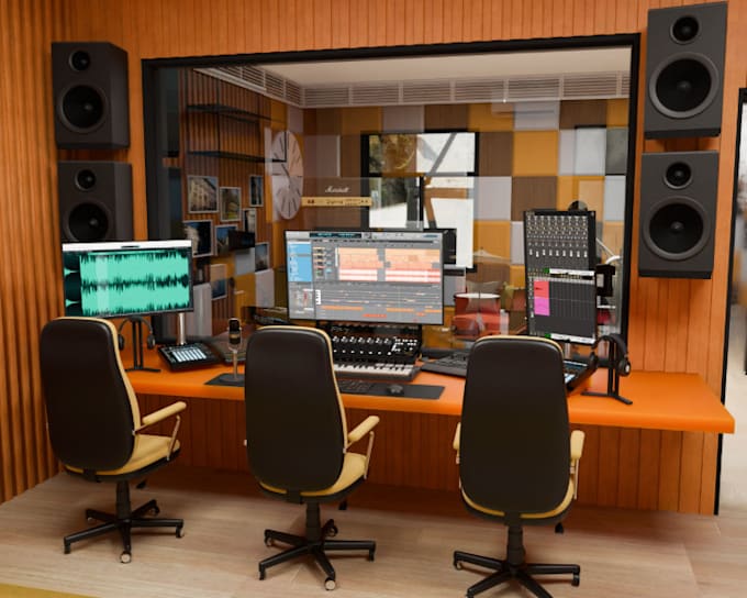 Craft 3d music room design,art studio,3d steam room rendering sketchup ...